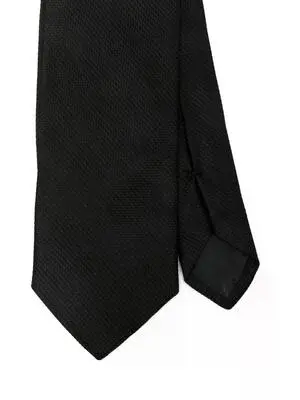 LANVIN Textured Silk Neck Tie - Black