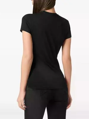 Philipp Plein Logo Fatale-embroidered T-shirt - Black