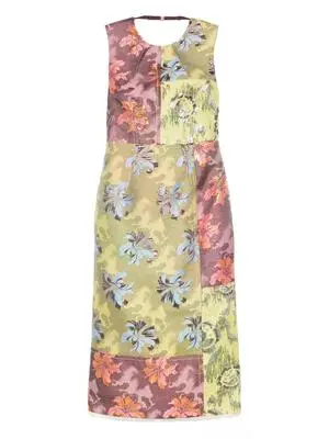 ALEMAIS Floral-patchwork Sleeveless Dress
