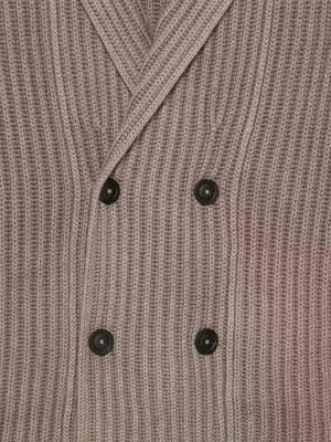 Iris Von Arnim Ribbed Double-breasted Cashmere Cardigan