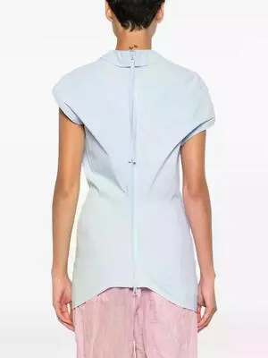 Issey Miyake Short-sleeved Buttoned Blouse