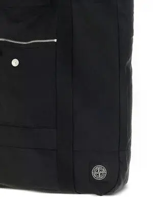 Stone Island Logo-patch Tote Bag - Black