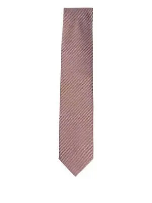 Brioni Geometric-pattern Silk Tie - Pink