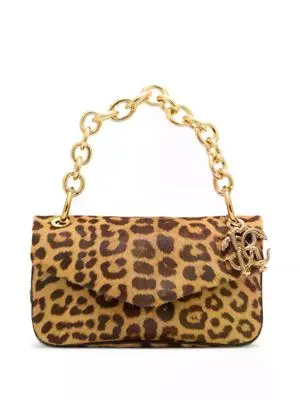 Roberto Cavalli Leopard-print Chain Shoulder Bag