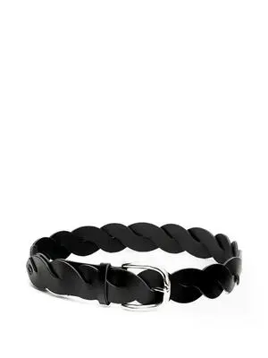 Isabel Marant Zigza Braided-leather Belt - Black