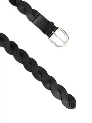 Isabel Marant Étoile Braided Leather Belt With Rectangular Buckle
