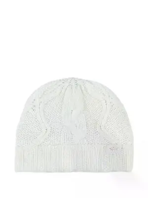 Paul & Shark Cable-knit Beanie - White
