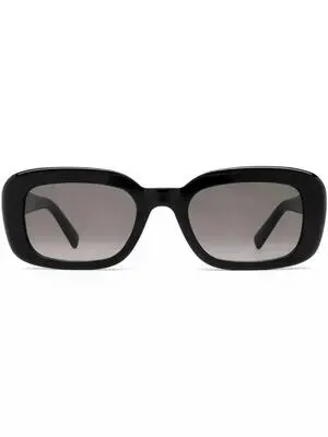 Saint Laurent Cassandre-plaque Sunglasses - Black