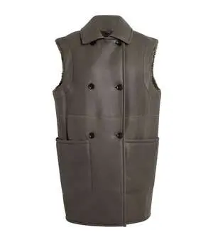 Max Mara Reversible Leather-shearling Gilet