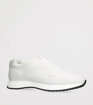 John Lobb Leather Elastic Sneakers - White