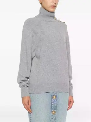 Balmain High-collar Button-detailed Sweater