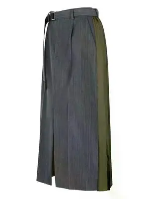 Sacai Pinstripe Pleated Skirt