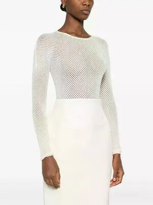 Wardrobe.NYC Mesh-knit Bodysuit - White