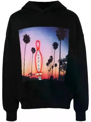 PURPLE BRAND Graphic-print Hoodie - Black