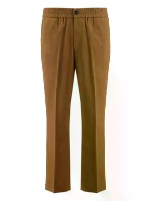 AMI Paris Elasticated-waist Wool Trousers - Brown