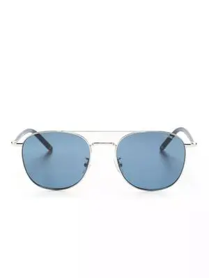Montblanc Logo-plaque Pilot-frame Sunglasses - Blue