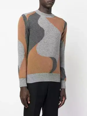 Herno Abstract-pattern Knitted Crew-neck Jumper
