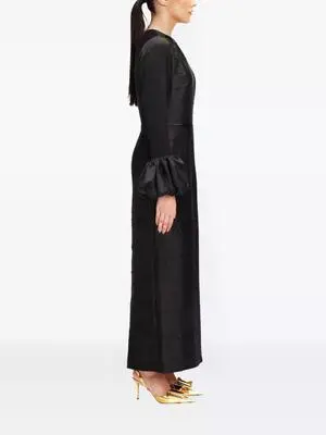 BARUNI Talia Ruffle-cuffs Maxi Dress - Black