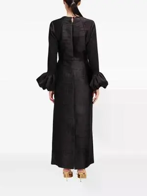 BARUNI Talia Ruffle-cuffs Maxi Dress - Black