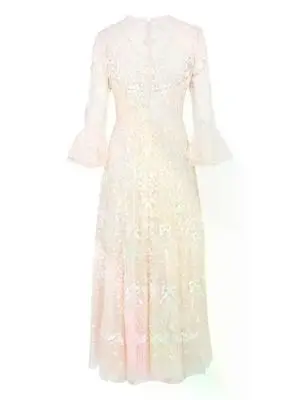 NEEDLE & THREAD Flower-embellished Maxi Dress