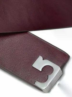 Tory Burch Logo Buckle Leather Belt - Red