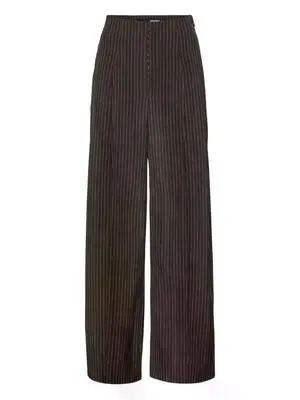 ROTATE BY BIRGER CHRISTENSEN Pinstripe Wide-leg Trousers - Brown