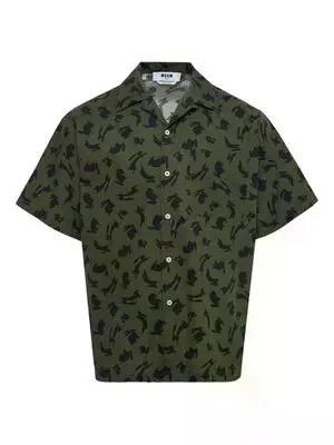MSGM Rabbit-print Button-up Shirt - Green