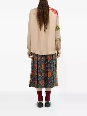 PIERRE-LOUIS MASCIA Dahlia Print Silk Shirt