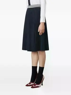 Thom Browne Striped Pleated Midi Skirt