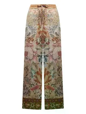 PIERRE-LOUIS MASCIA Floral-tapestry Wide Leg Trousers - Neutrals