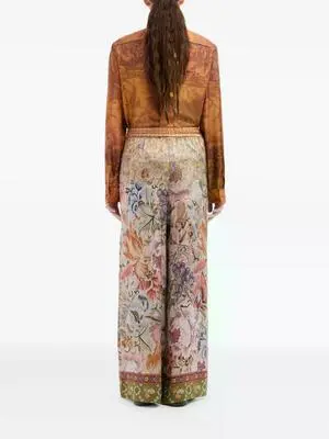 PIERRE-LOUIS MASCIA Floral-tapestry Wide Leg Trousers - Neutrals
