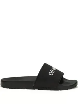 Off-White Logo-embellished Slides - Black