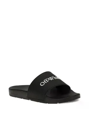 Off-White Logo-embellished Slides - Black