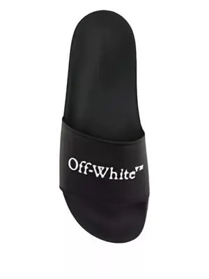 Off-White Logo-embellished Slides - Black