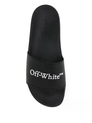 Off-White Logo-embellished Slides - Black