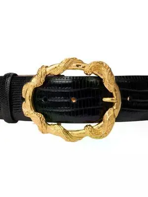 Roberto Cavalli Snake Buckle Leather Belt
