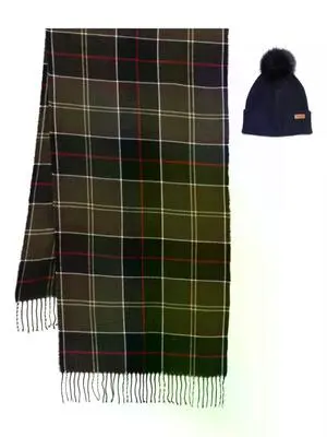 Barbour Tartan Scarf Set - Green