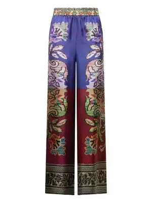 PIERRE-LOUIS MASCIA Floral-patterned Silk Trousers