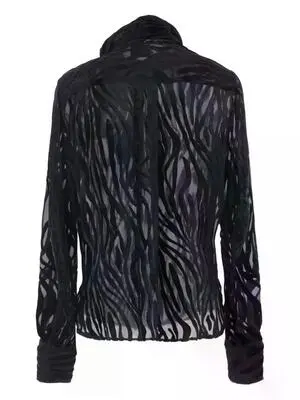 Isabel Marant Zebra-pattern Tie-neck Shirt