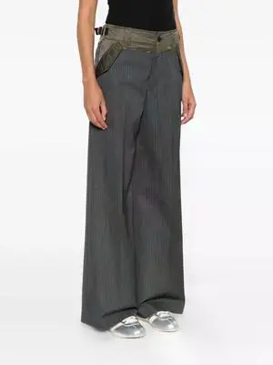 Sacai Panelled Pinstripe Trousers - Grey
