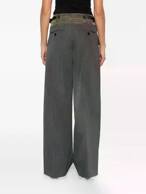Sacai Panelled Pinstripe Trousers - Grey