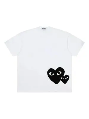 Play Comme Des Garcon Heart-print T-shirt - White