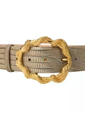 Roberto Cavalli Cobra-print Snake-buckle Belt