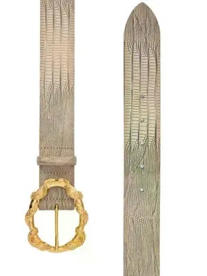 Roberto Cavalli Cobra-print Snake-buckle Belt