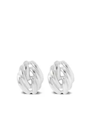 YSSO Mini Knot Stud Earrings - Silver