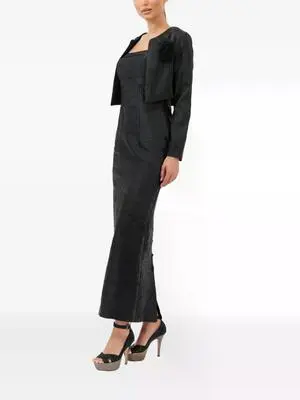 BARUNI Feather-embellished Dress And Jacket Set - Black