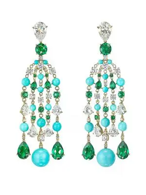 ANABELA CHAN Raindrop Turquoise And Emerald Earrings - Blue