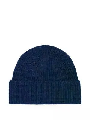 Eric Bompard Ribbed-Knit Beanie Blue
