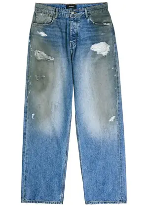 NAHMIAS Distressed Straight-Leg Jeans Denim
