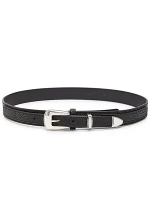 LEMAIRE Grained Leather Belt - Black